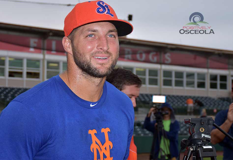 Florida Fire Frogs and Over 4500 Fans Welcome Tim Tebow to Osceola County