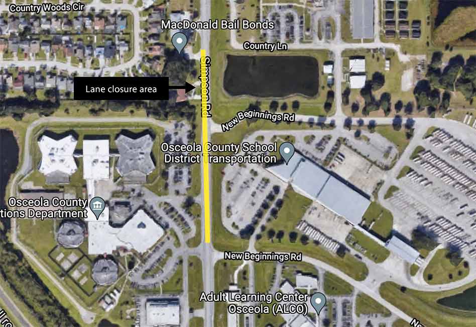 Lane closures in effect on Simpson Rd between Fortune Rd and US 192 for ...