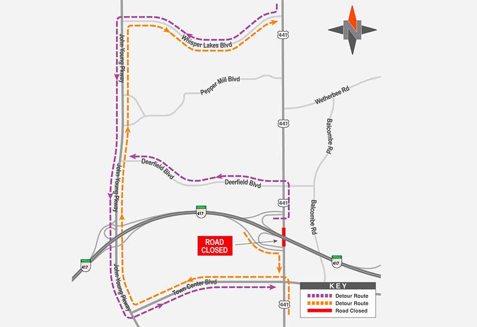 CFX announces road closures this week on Orange Blossom Trail at SR417