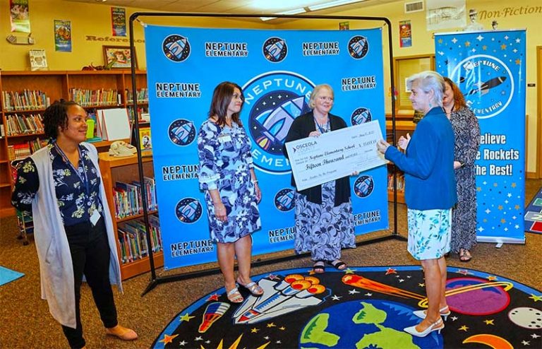 Commissioner Cheryl Grieb presents $15,000 check to Neptune Elementary ...