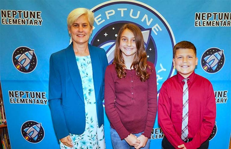 Commissioner Cheryl Grieb presents $15,000 check to Neptune Elementary ...