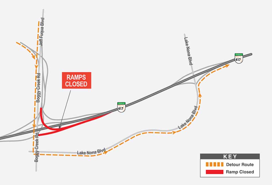 Evening road and ramp closures to continue this week on SR 417 from ...