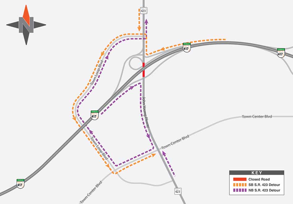 CFX announces road and ramp closures on SR 417 beginning Sunday at 9pm
