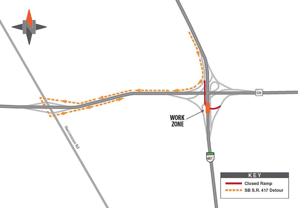 CFX road and ramp closures underway on SR 417