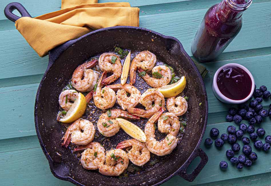 Garlic Roasted Florida Shrimp and Blueberry BBQ Sauce, It's Positively ...