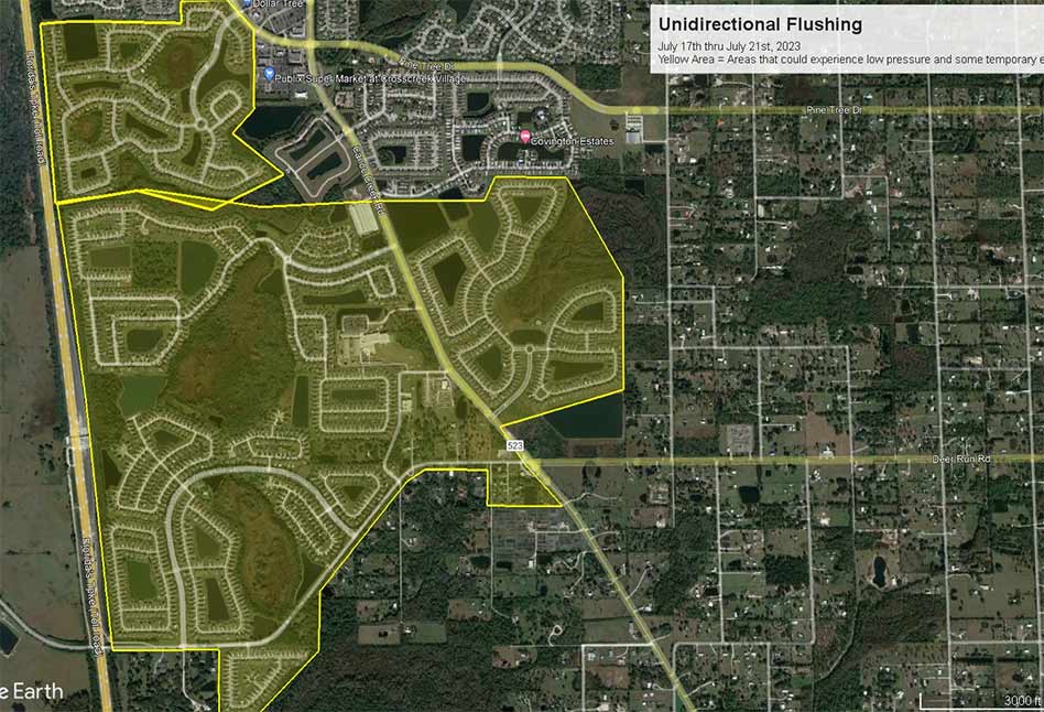 Toho Water to Continue Water Line Flushing Next Week in St. Cloud