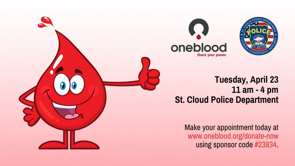 OneBlood Donation Drive at the St. Cloud Police Department
