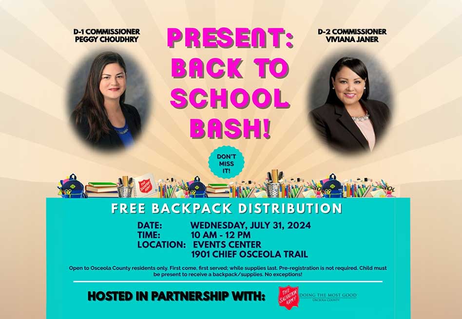 Osceola County Commissioners Peggy Choudhry and Viviana Janer to Host Back to School Backpack ...