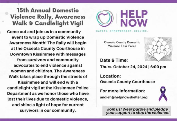 15th Annual Domestic Violence Rally, Awareness Walk & Candlelight Vigil