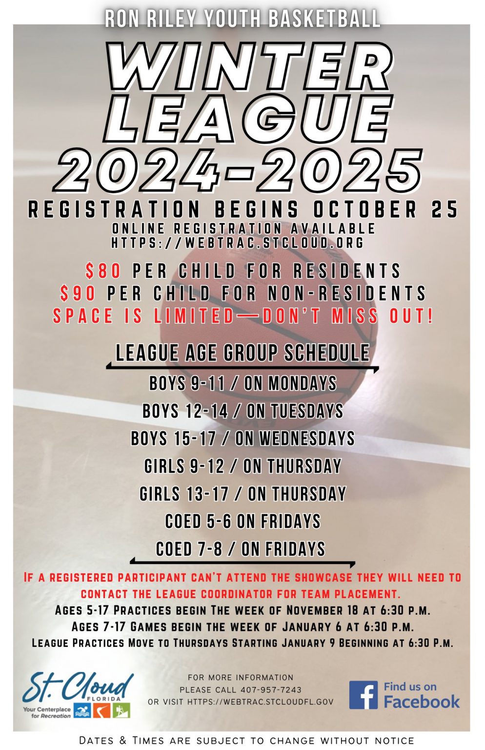 Registration Opens: Ron Riley Youth Basketball