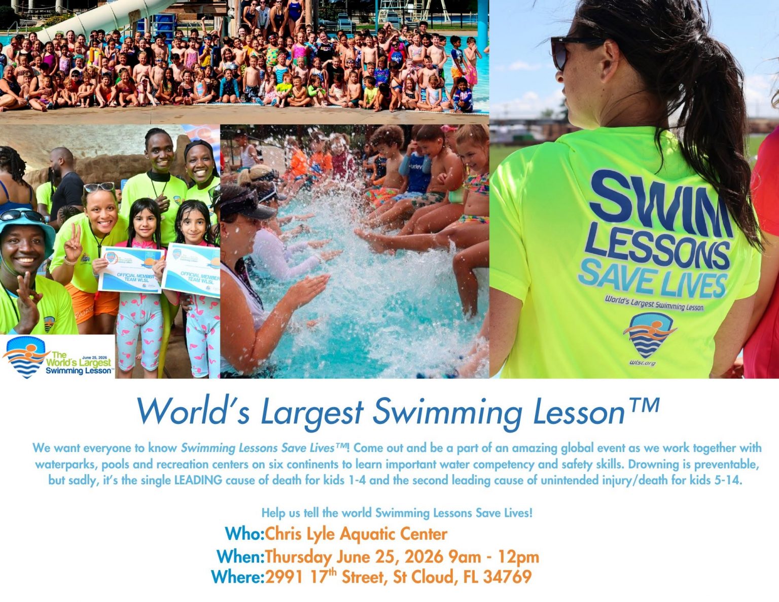 FREE Community Event - The World’s Largest Swimming Lesson at Chris ...